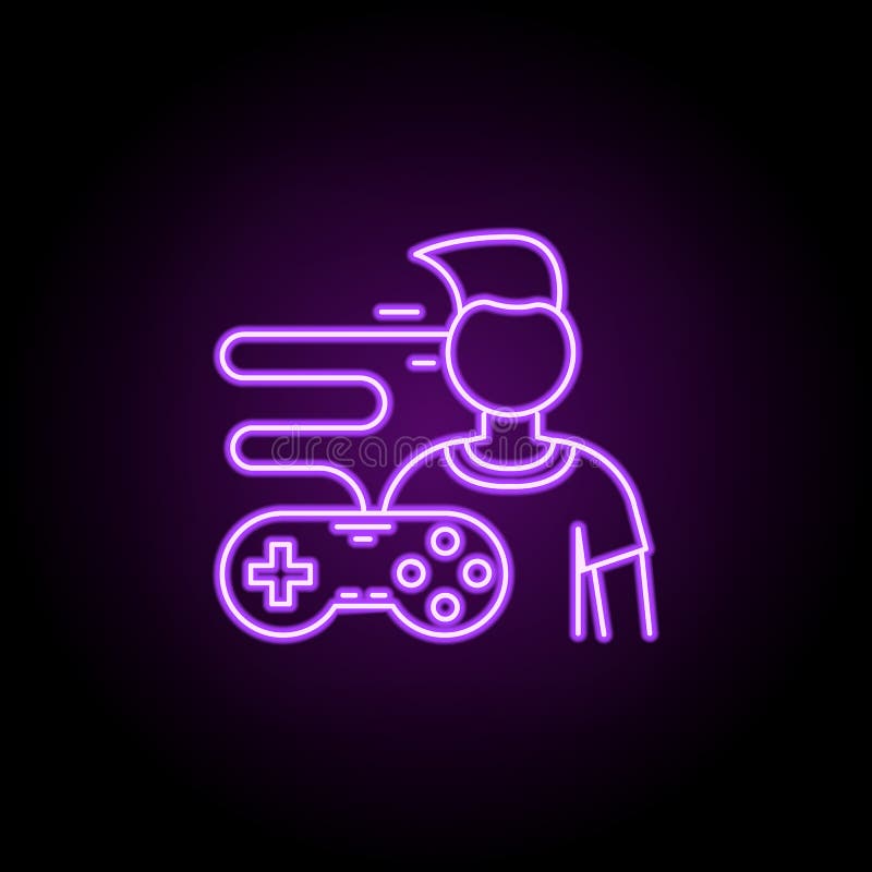 Game Developer Outline Icon. Elements of Game Development in Neon Style ...