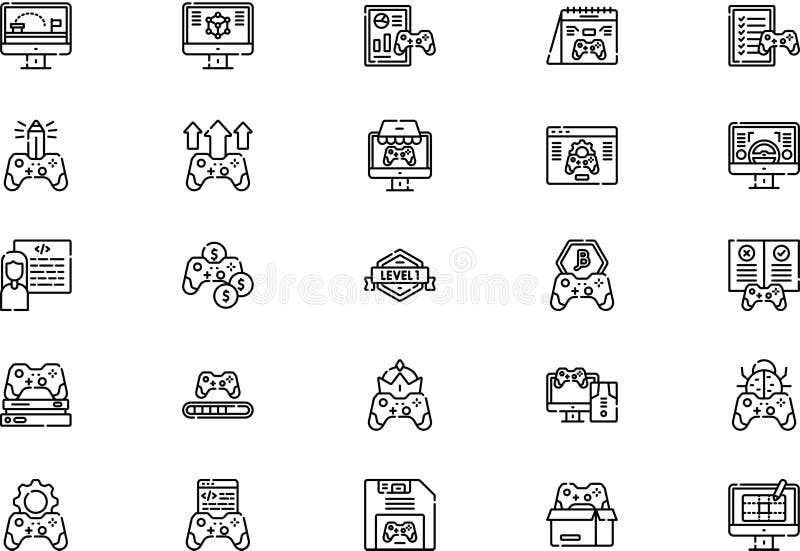 Game Development Icons Collection is a Vector Illustration with ...