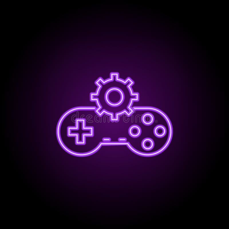 Game Development Outline Icon. Elements of Game Development in Neon ...