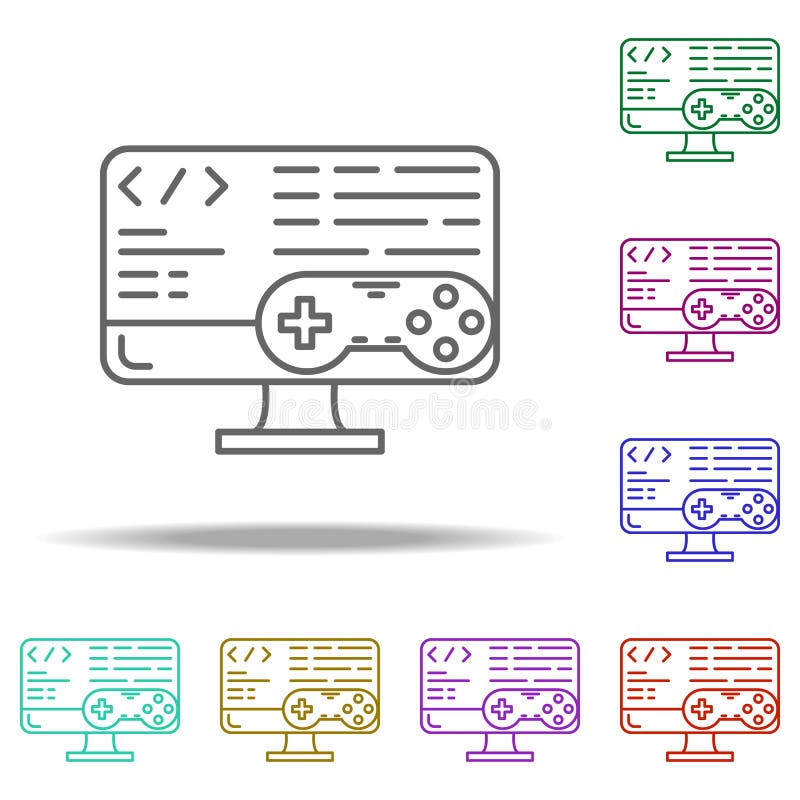 Game Development Outline Icon. Elements of Game Development in Multi ...