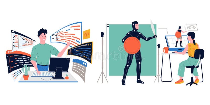 Game Development. Specialists Create Gaming Web Characters. Programmers ...