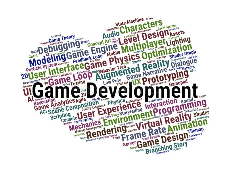 Game Development Concept with Hand Drawn Outline Doodle Style Stock ...