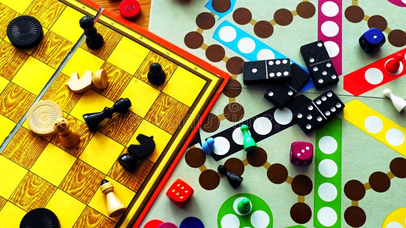 A game of dice and chess stock image. Image of games - 201809393