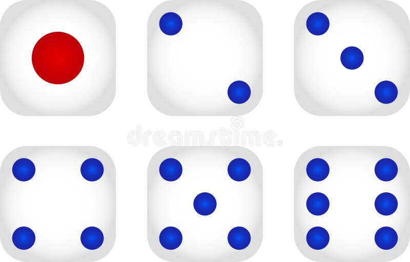 Game Dice Set Of Ludo Dices Collection From One To Six Vector