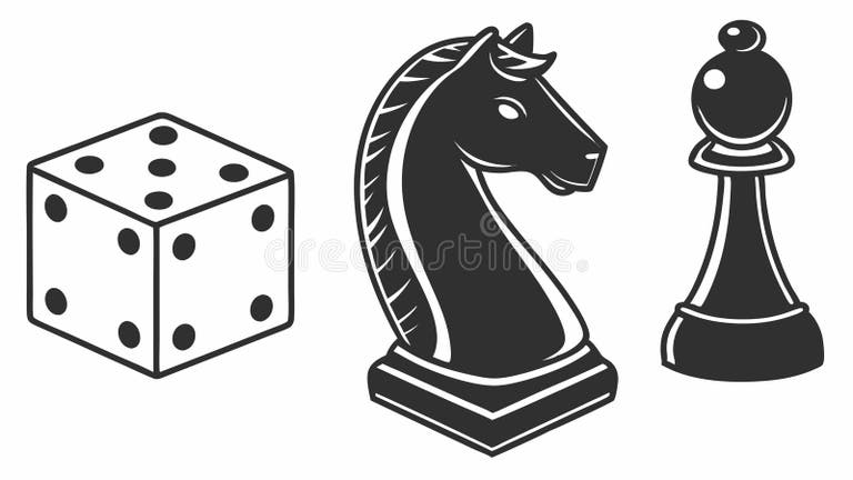 Game Elements, Chess and Dice Strategy, Vector Design Generative AI ...