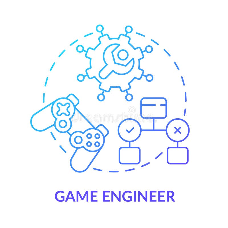 Game Engineer Blue Gradient Concept Icon Stock Vector - Illustration of ...