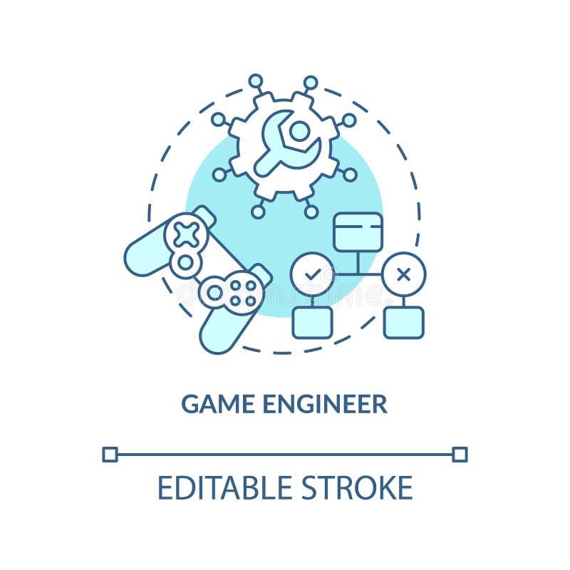 Game Engineer Turquoise Concept Icon Stock Vector - Illustration of ...