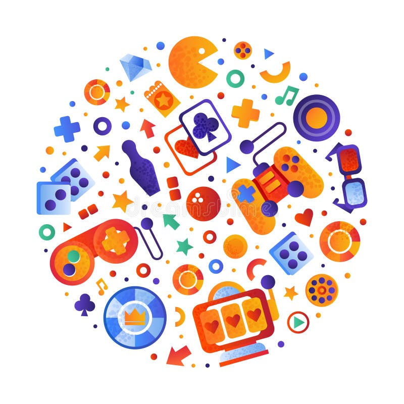 Game and Entertainment Object Round Composition with Gamepad and Cards ...