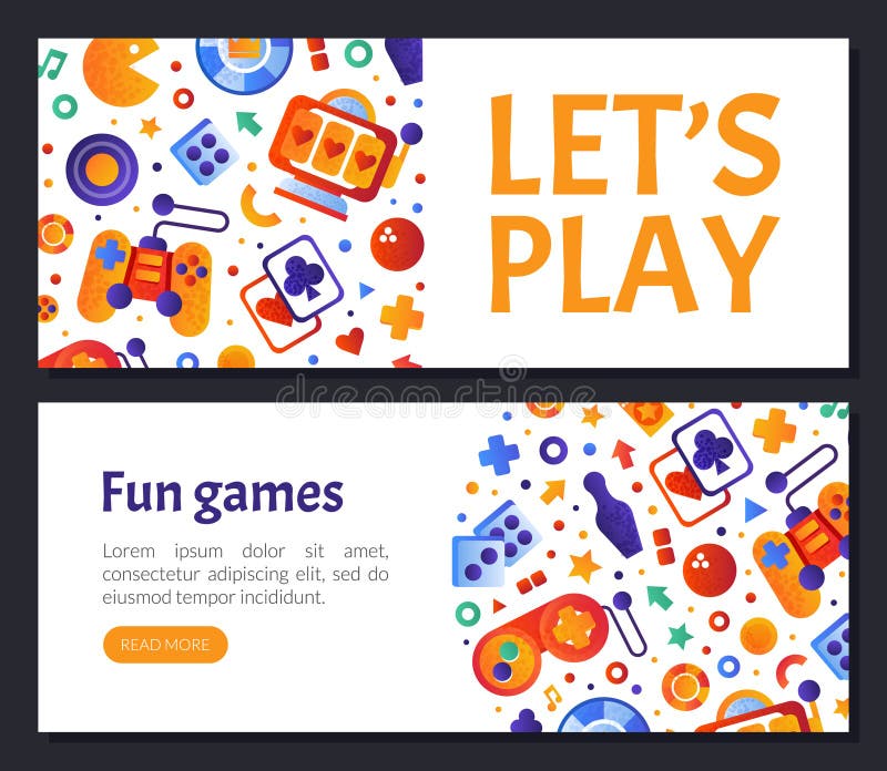 Game and Entertainment Object Web Design with Gamepad, Arcade and Cards ...