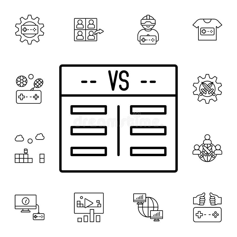 Game, Event, Vs, List Flat Vector Icon in Esport Pack Stock ...