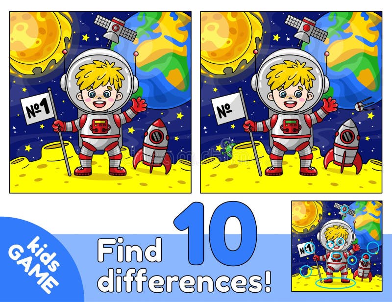 Game Find Differences and Color Rocket Taking Off Stock Illustration ...