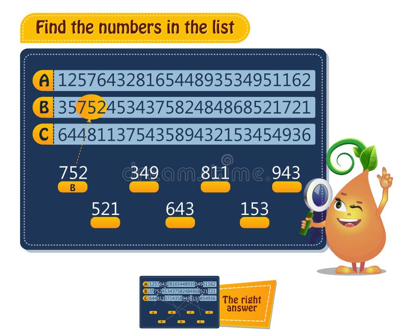 Number Matching Games Stock Illustrations – 76 Number Matching Games ...