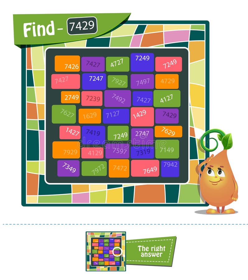 Game Find the Numbers Spatial Thinking Stock Illustration ...