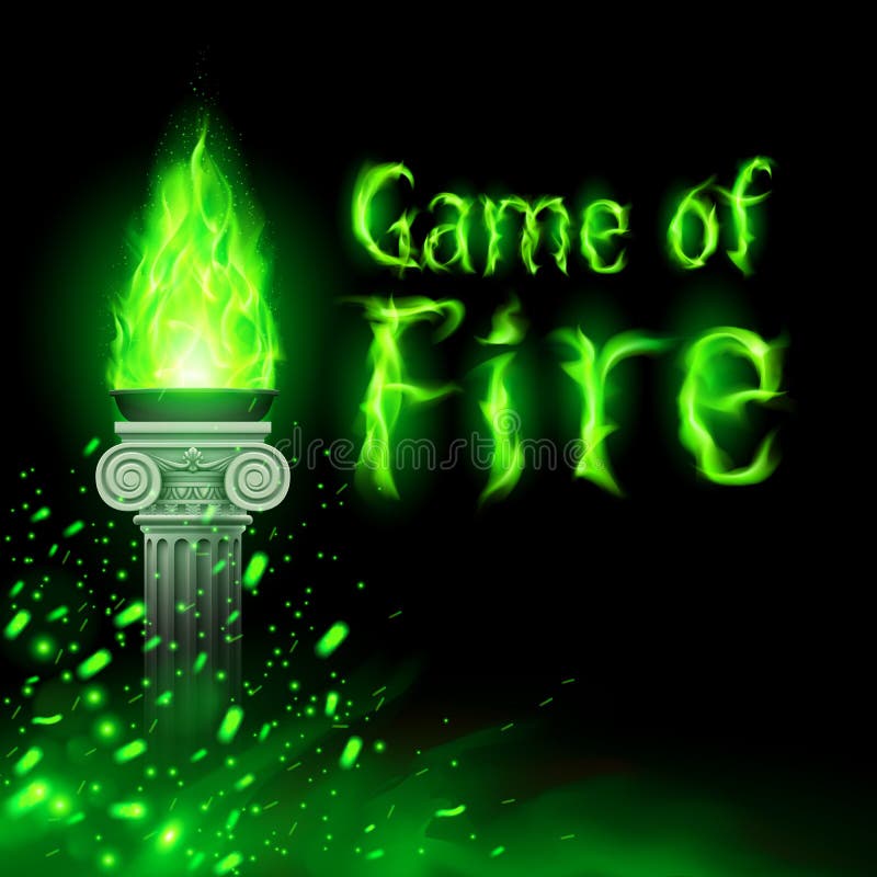 Game_of_fire_Column_Green 向量例证. 插画 包括有 烧伤, 拱道, 反气旋, 装饰 - 167003552