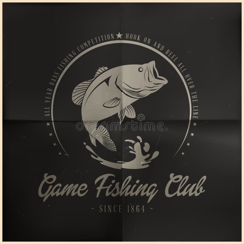 Game Fishing Club badge stock vector. Illustration of animal - 38980885