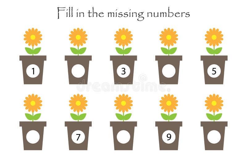 Fill in the Missing Numbers, Mathematics Game for Children, Find a ...