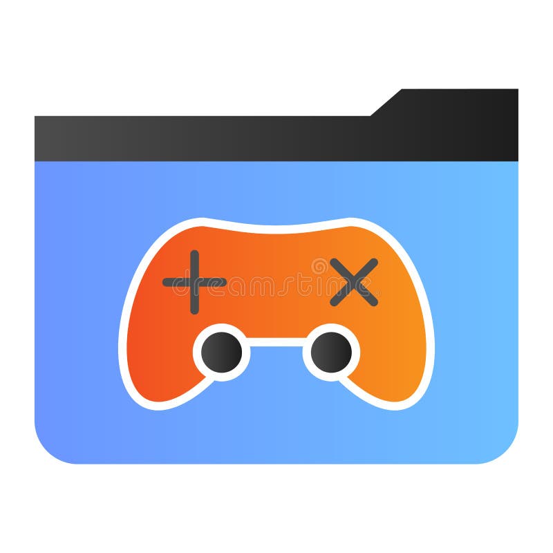 Game Folder Flat Icon. Folder with Game Pad Color Icons in Trendy Flat ...
