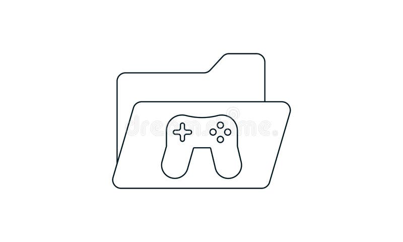 Game Folder Flat Icon. Folder with Game Pad Icon in Trendy Flat Style ...