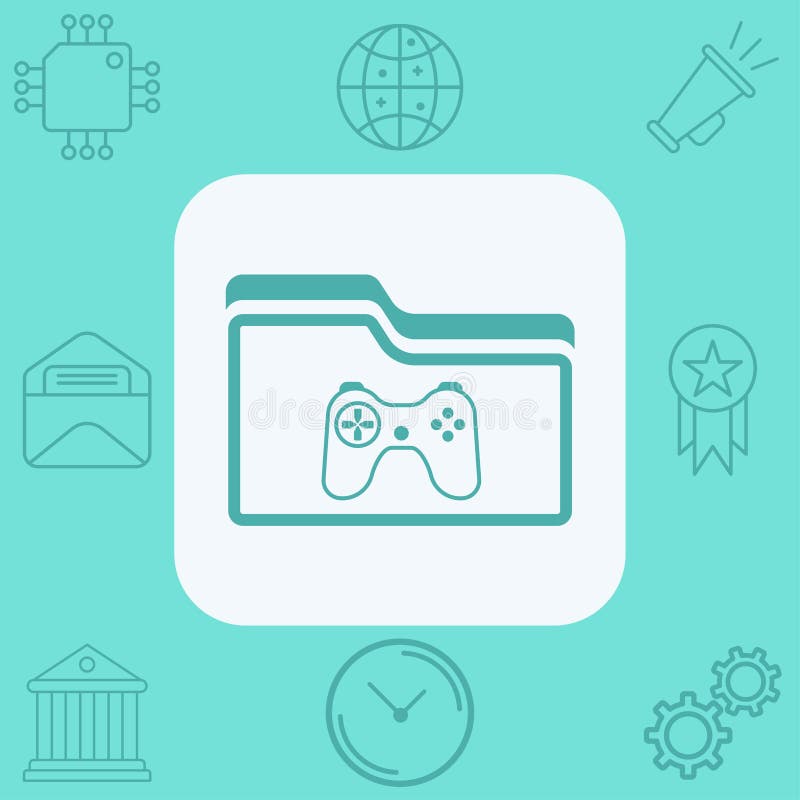 Game folder flat icon stock vector. Illustration of file - 249429226