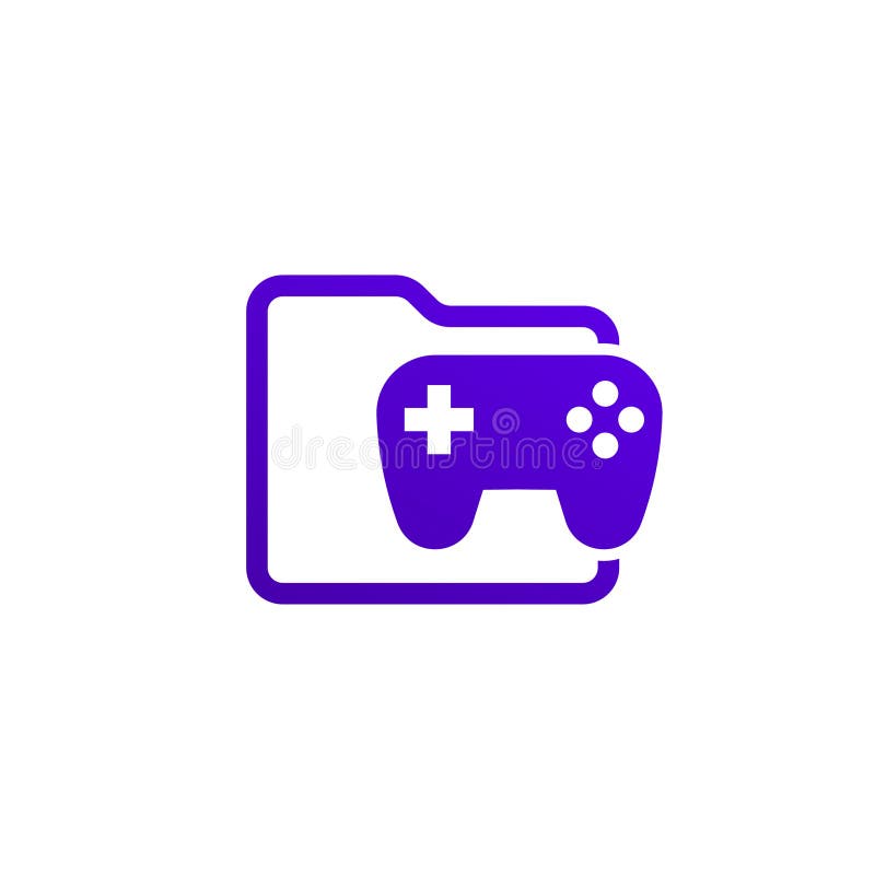 Game Folder Icon, Vector Pictogram Stock Vector - Illustration of open ...