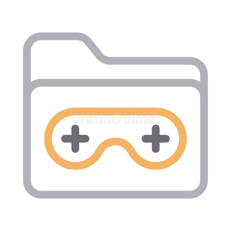 Game Folder Vector Color Line Icon Stock Vector - Illustration of pack ...
