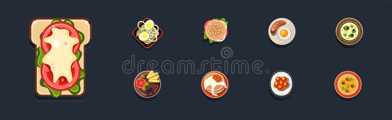 Game Food Icon and Nutrition Element Vector Set Stock Vector ...