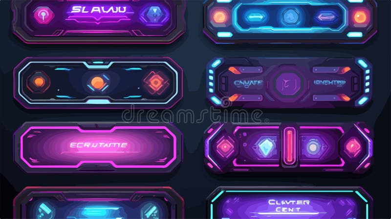 Game Frames Stream Overlay Banners or Buttons Stock Vector ...