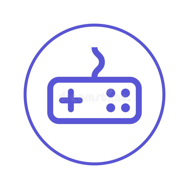 Game, Gamepad Circular Line Icon. Round Sign. Flat Style Vector Symbol ...