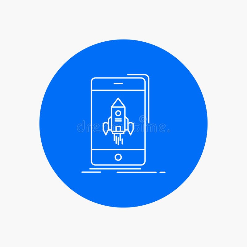 Game, Gaming, Start, Mobile, Phone White Line Icon in Circle Background ...