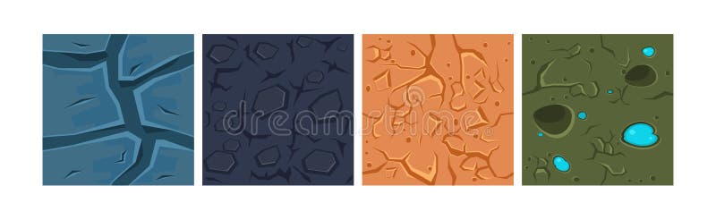 Game Ground Pattern and Land Top View Texture Vector Set Stock Vector ...
