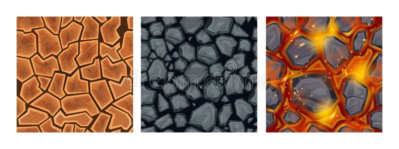 Game Ground Seamless Pattern Set, Nature Earth Top View Texture ...