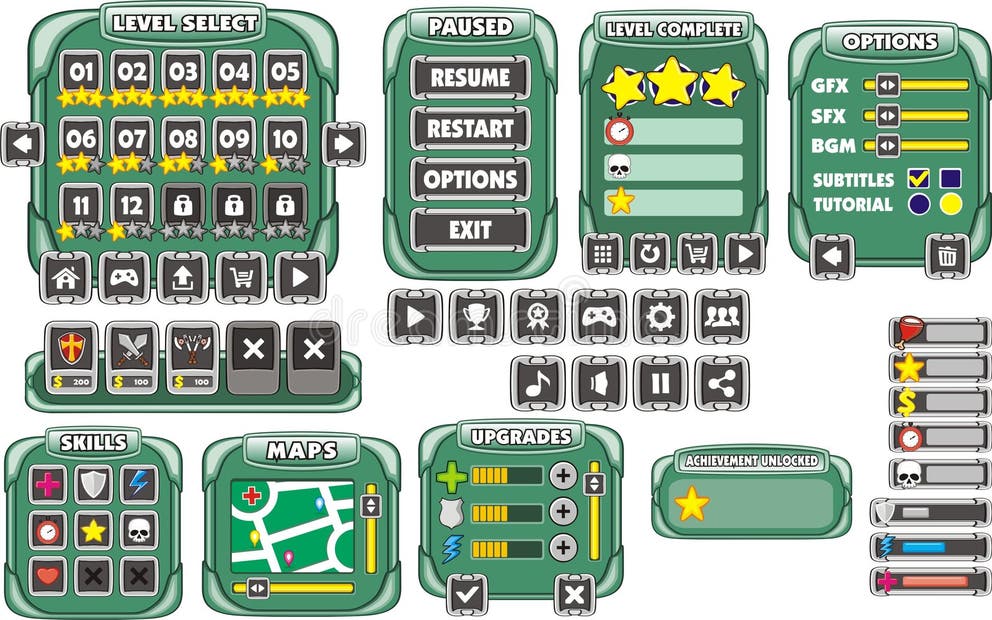 Game gui 19 stock vector. Illustration of accessories - 65892937