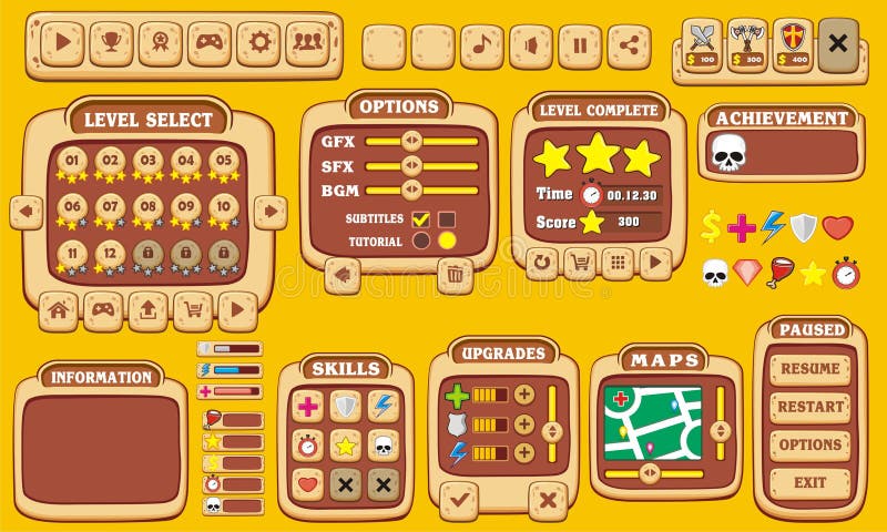 Game gui 28 stock vector. Illustration of graphical, progress - 65893863