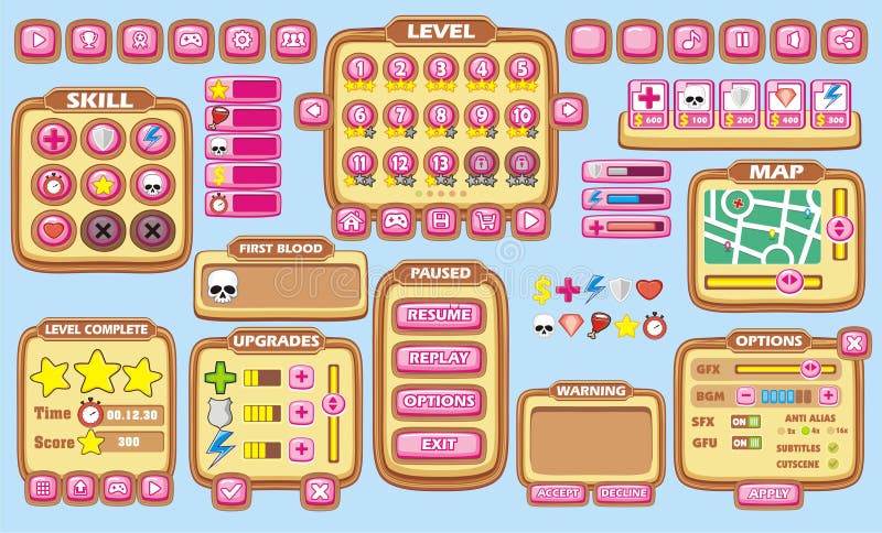 Game gui 11 stock vector. Illustration of graphical, applications ...