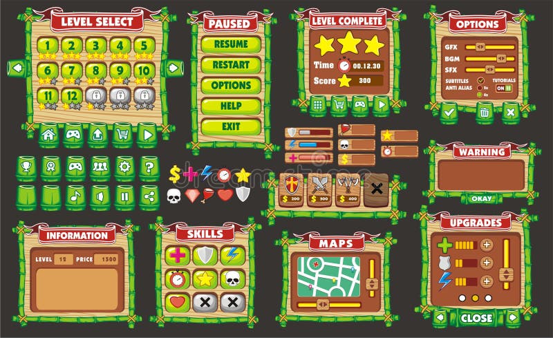 Game gui 37 stock vector. Illustration of cartoon, resource - 65894190