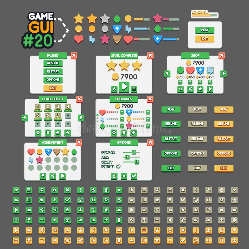 Game GUI #20 stock vector. Illustration of monetization - 142636192