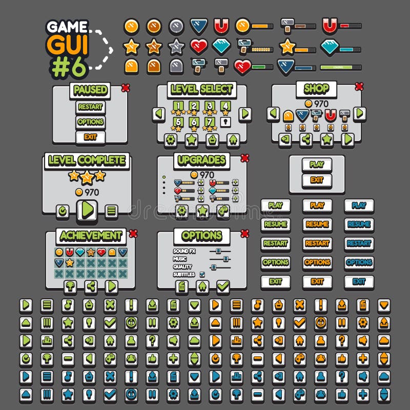 Game GUI 4 editorial image. Illustration of exit, apps - 142633675