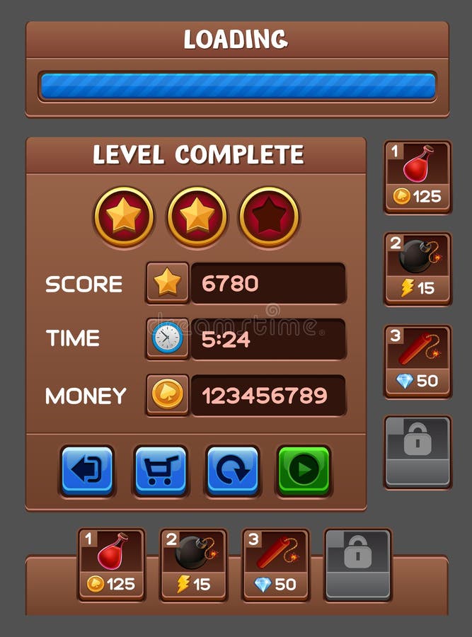 Game GUI pack stock vector. Illustration of screen, element - 95438419