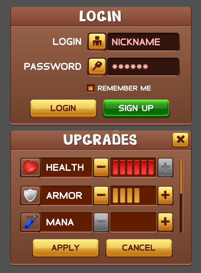 Game GUI pack stock vector. Illustration of icon, isolated - 95438461