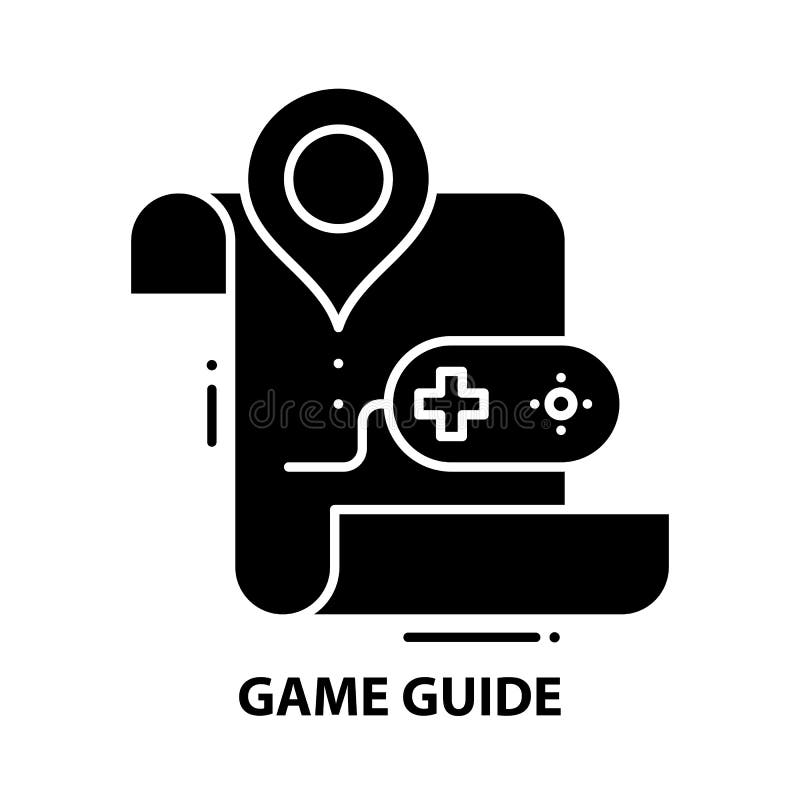 Game Guide Icon, Black Vector Sign with Editable Strokes, Concept ...