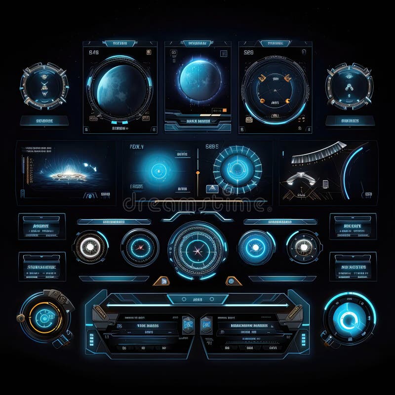 Data Hud Elements Ai Generated Stock Photo - Image of panel, elements ...