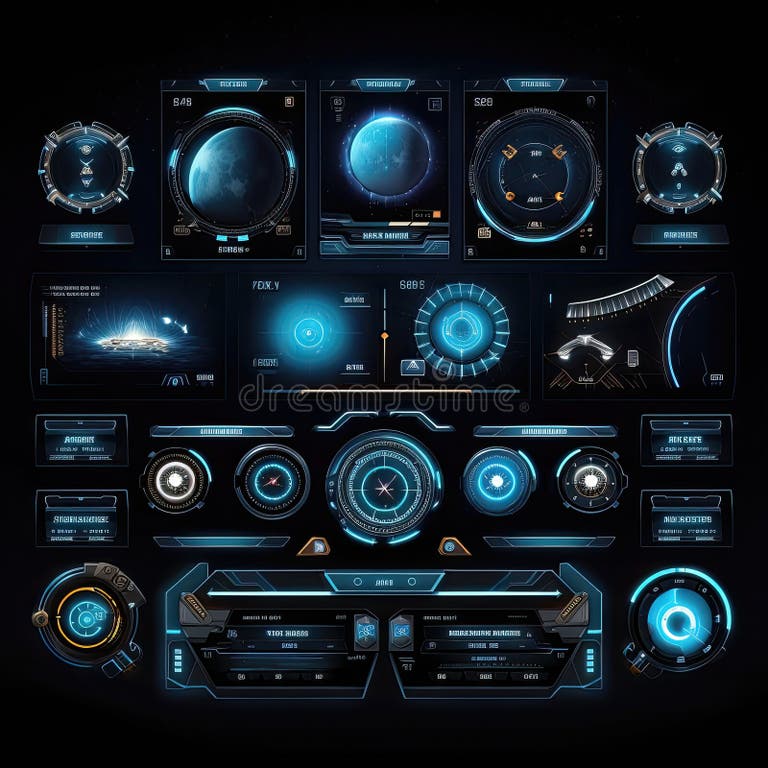 Game Hud Elements Ai Generated Stock Photo - Image of data, modern ...