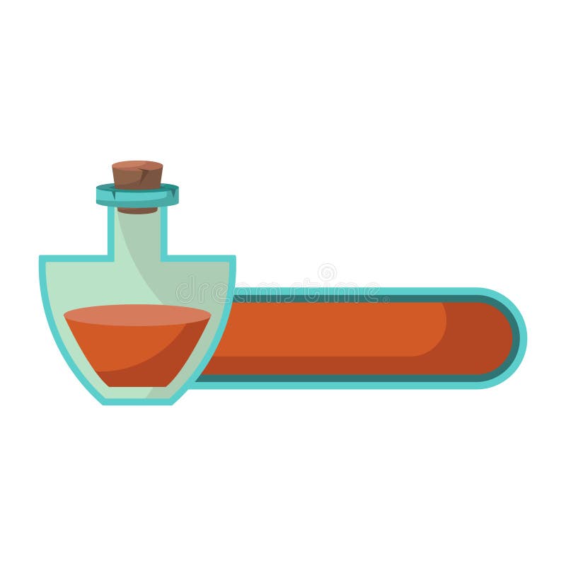 Game Icon of Bottle with Poison or Elixir and Status Indicator. GUI Bar ...