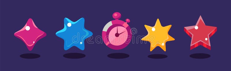 Game Icon and Glossy UI Design Element Vector Set Stock Vector ...