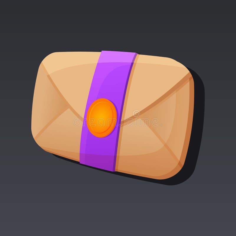 Game Icon of Mail in Cartoon Style. Bright Design for App User ...