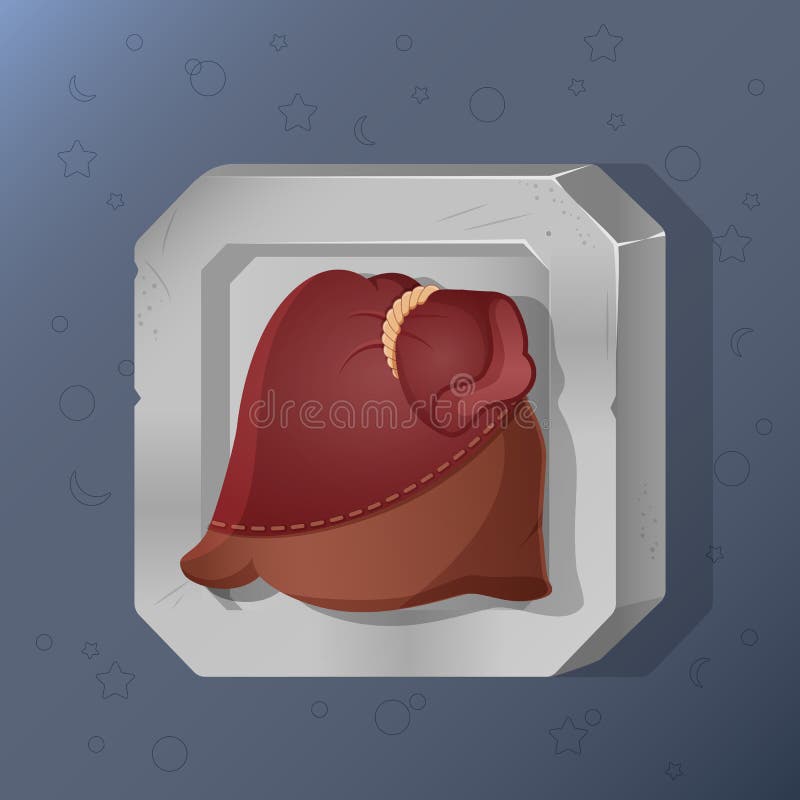 Game Icon of Pouch in Cartoon Style. Bright Design for App User ...