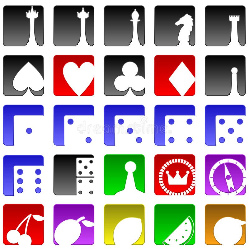 Game icons stock vector. Illustration of club, slot, castle - 14702043