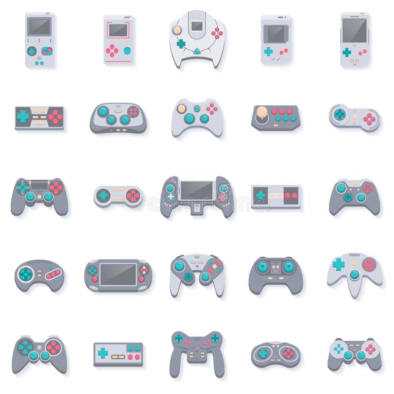 Video game icons set editorial photo. Illustration of techno - 234698326 Video game icons set editorial photo. Illustration of techno - 234698326