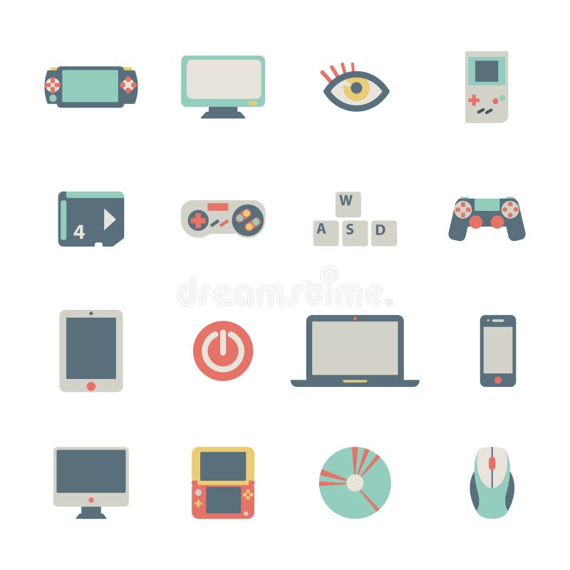 Game icons stock vector. Illustration of battery, entertainment - 34848871