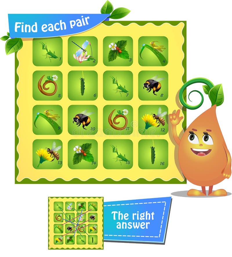 Find pair shapes 4 stock illustration. Illustration of memory - 108368193